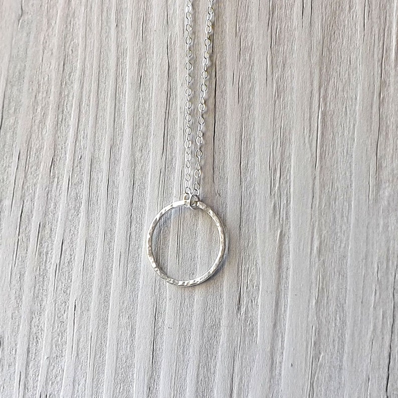 Circle Necklace Simple Circle Pendant Eco Friendly Sterling - Etsy