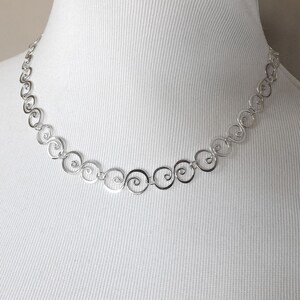 Sterling Silver Handmade Swirl Links Necklace - Etsy