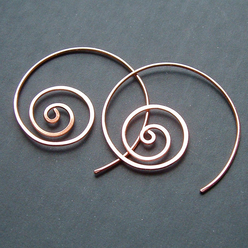 Gold Hoop Earring Open Hoops Unraveling Hoop Nautilus Spiral | Etsy