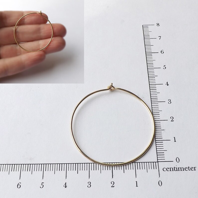 Hoop Earrings Large Gold Filled Round Simple Hoops Eco | Etsy