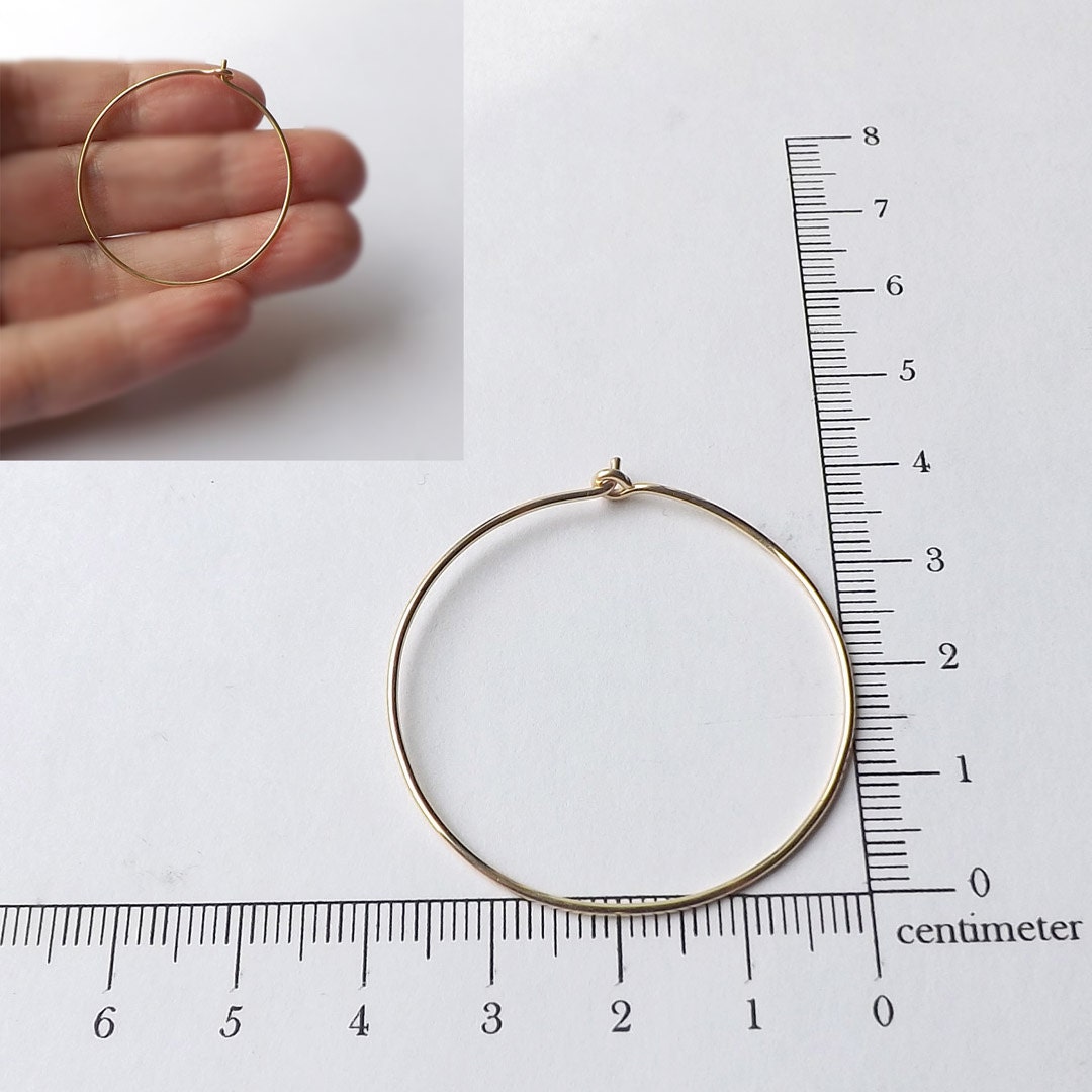 Hoop Earrings Large Gold Filled Round Simple Hoops Eco | Etsy