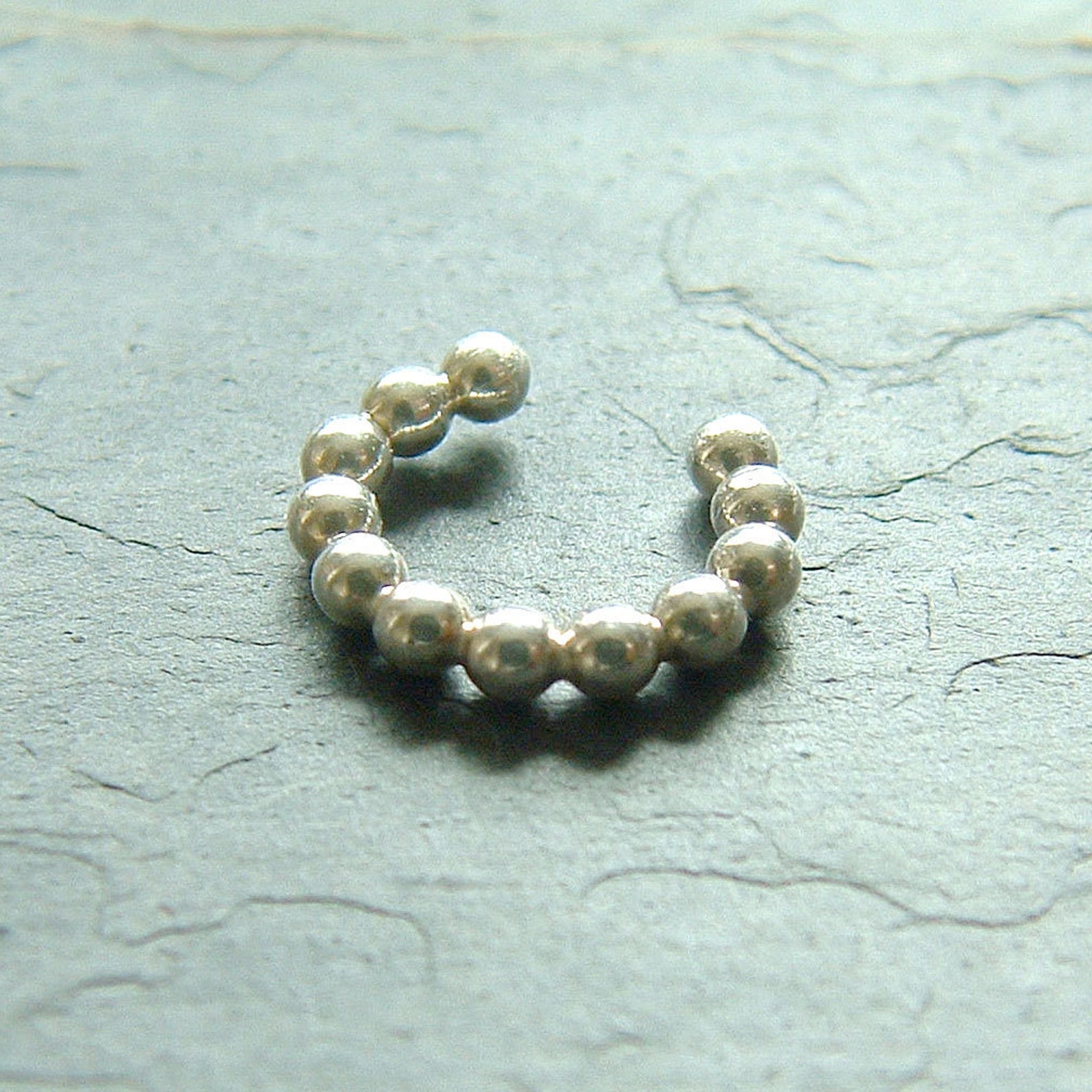 Beaded Earcuff Sterling Silver Ear Cuff Single, Minimalist Earring ...