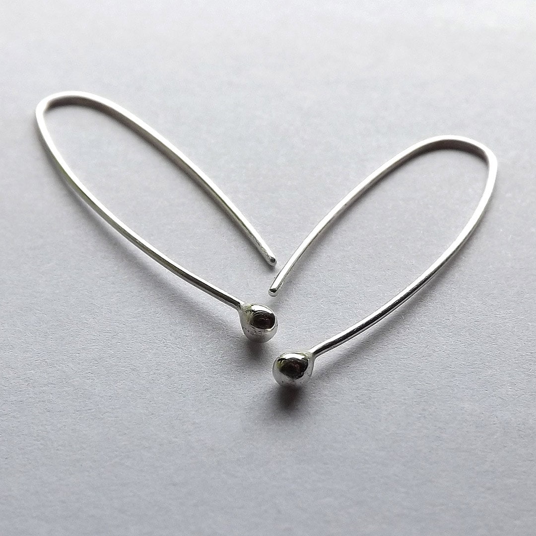 Sterling Silver Arc Threader Earrings, Minimalist Dangle Threaders ...