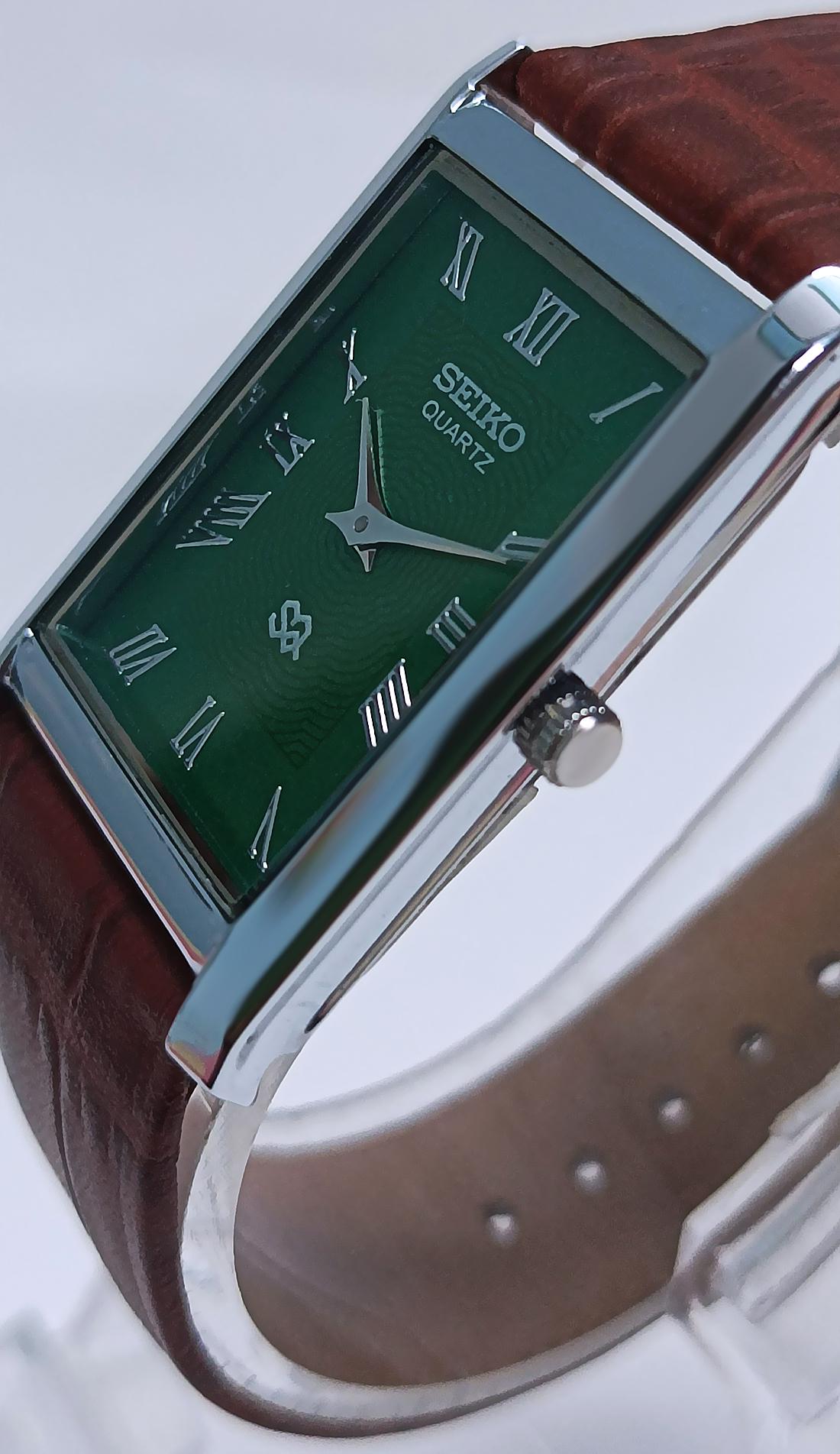 Vintage Seiko Tank Slim Quartz Japanese Roman Dial 27mm Watch - Etsy