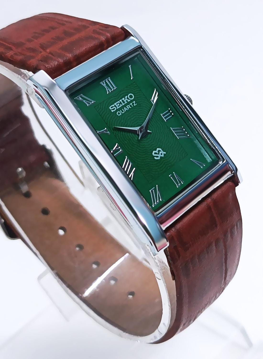 Vintage Seiko Tank Slim Quartz Japanese Roman Dial 27mm Watch - Etsy