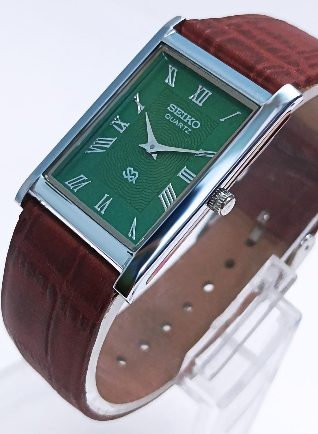 Vintage Seiko Tank Slim Quartz Japanese Roman Dial 27mm Watch - Etsy