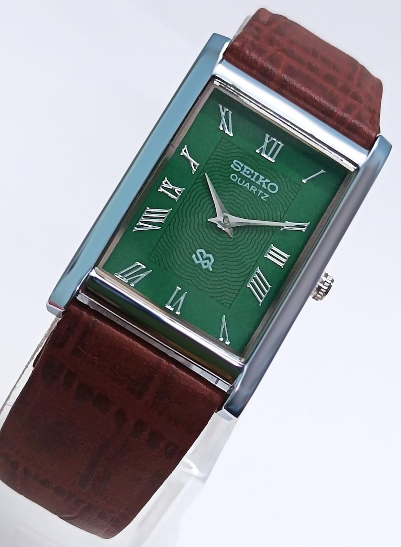 Vintage Seiko Tank Slim Quartz Japanese Roman Dial 27mm Watch - Etsy