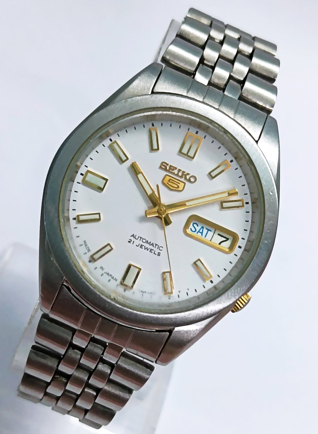 Vintage Original Seiko-5 Automatic Day & Date 21-jewels Men's Japanese ...