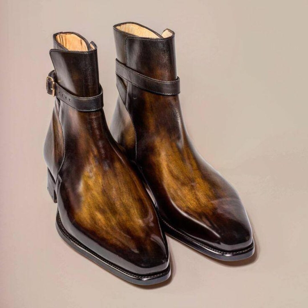 Handmade Men's Brown Patina Leather Jodhpur Boots - Etsy