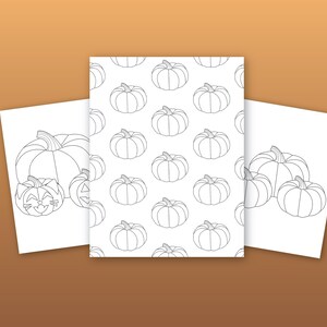6 Pumpkin Coloring Pages | Halloween and Fall Coloring Pages | PDF and ...