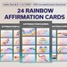 24 Rainbow Affirmation Cards | Letter Size 8.5"x11" | Printable PDF ...