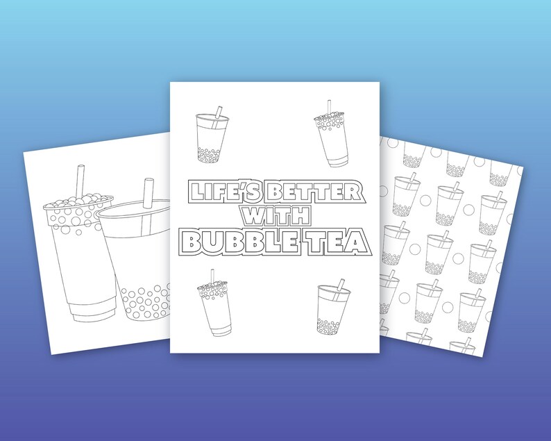 6 Bubble Tea Coloring Pages | Fun Printable Bubble Tea Coloring for ...