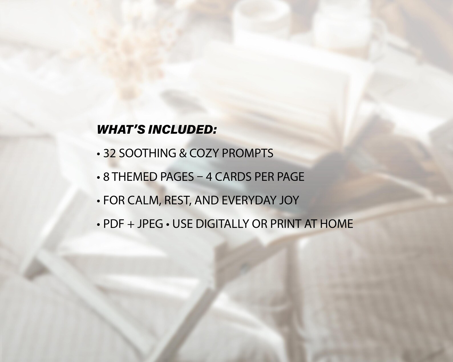 Cozy Comfort Card Deck: 32 Printable Prompts for Self-care (PDF & JPEG ...