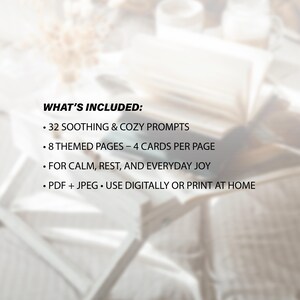 Cozy Comfort Card Deck: 32 Printable Prompts for Self-care (PDF & JPEG ...