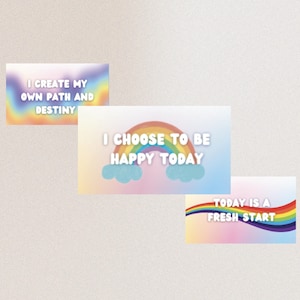 24 Rainbow Affirmation Cards | Letter Size 8.5"x11" | Printable PDF ...