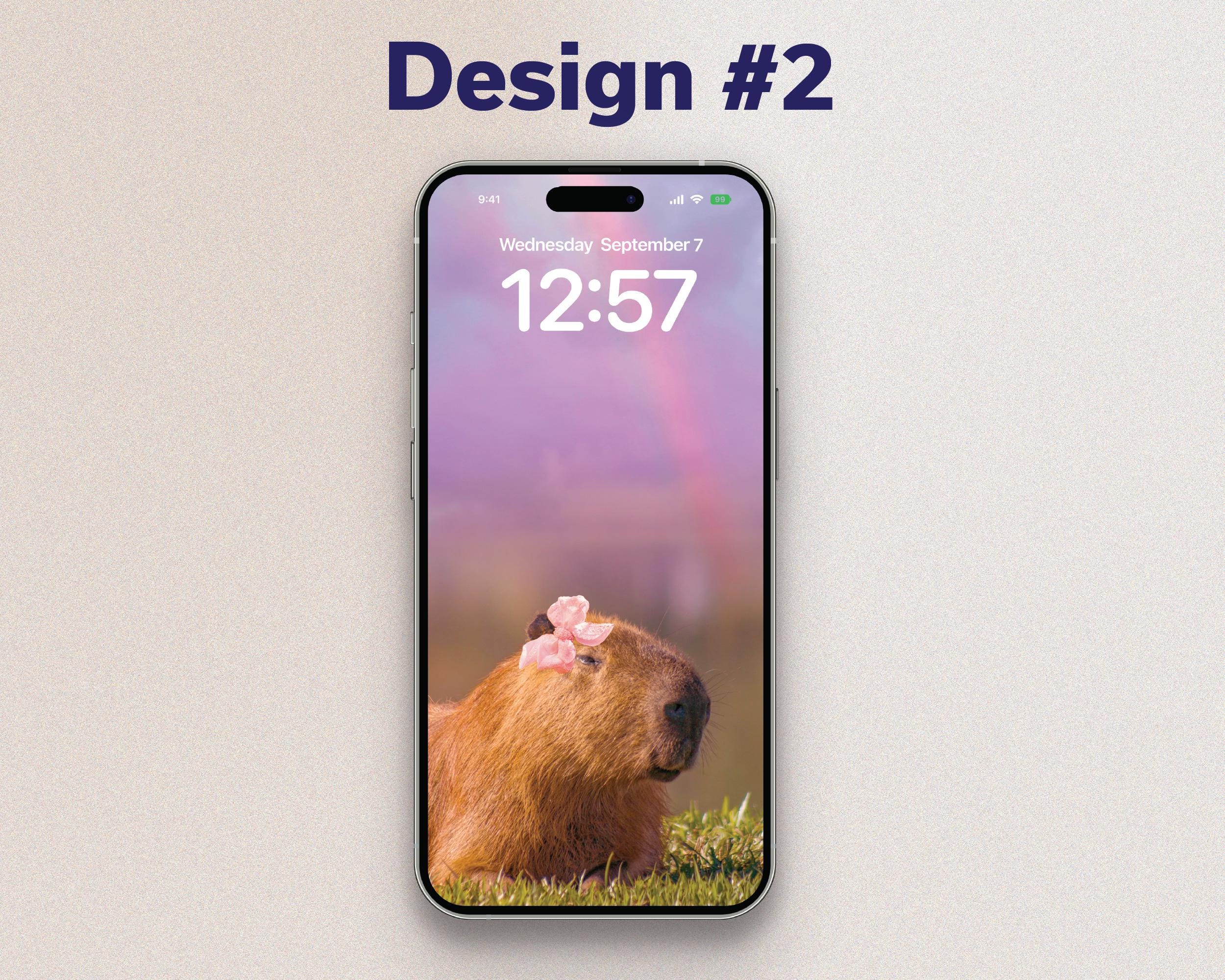 Set of 3 Fun Capybara Wallpapers | Adorable Animal Phone Backgrounds ...