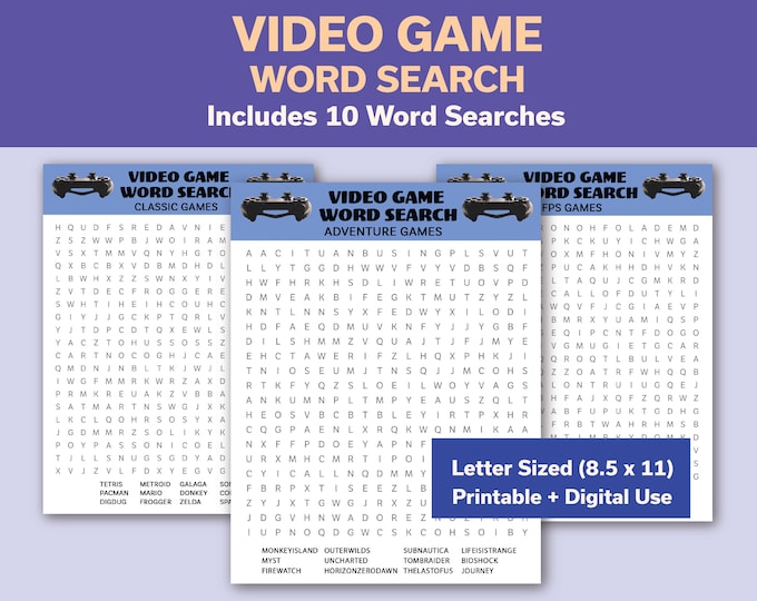 Super Mario-themed Digital Word Search Puzzle 14x10 Grid - Etsy Canada