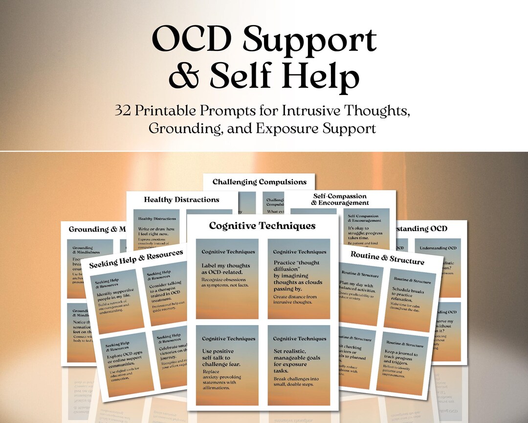 OCD Coping Card Deck | 32 Printable Prompts for Intrusive Thoughts ...