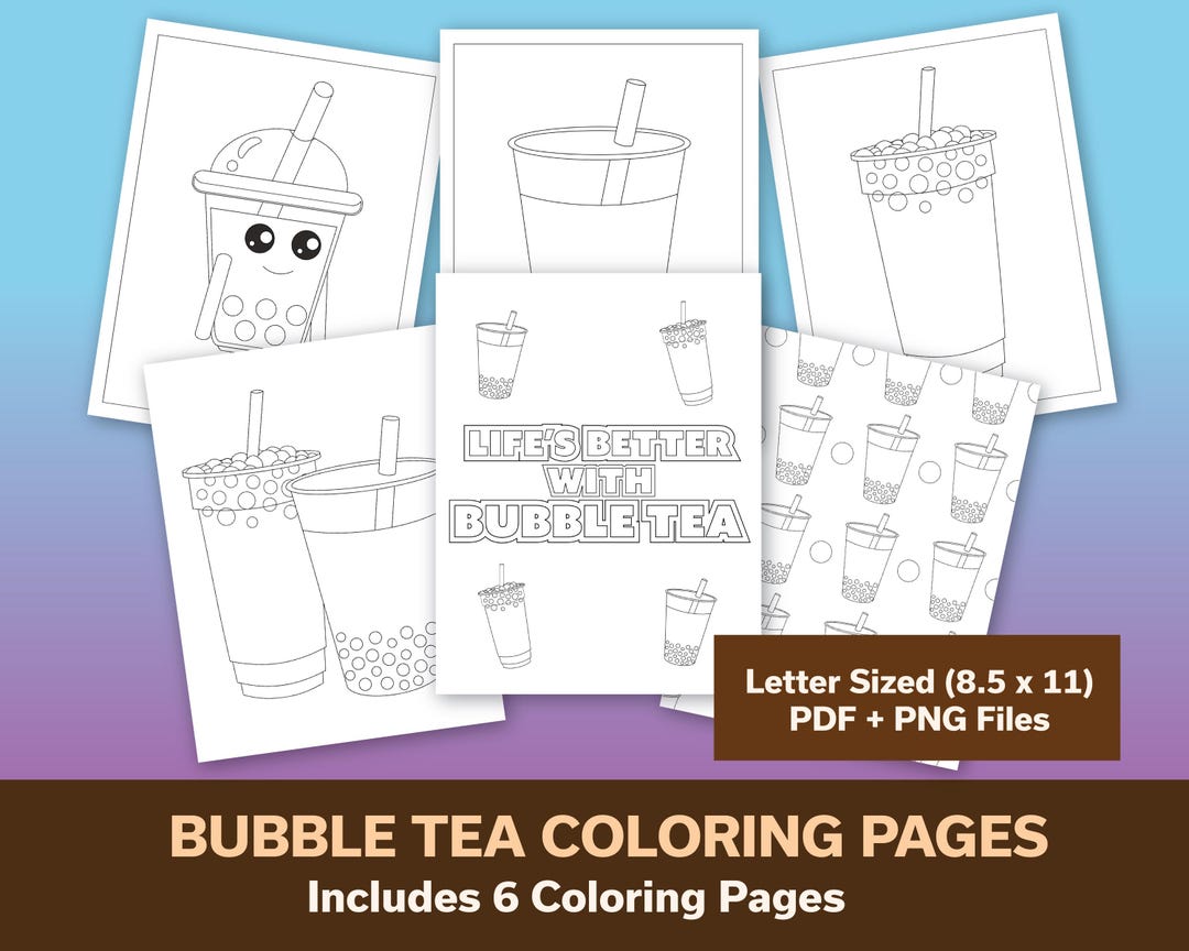 6 Bubble Tea Coloring Pages | Fun Printable Bubble Tea Coloring for ...