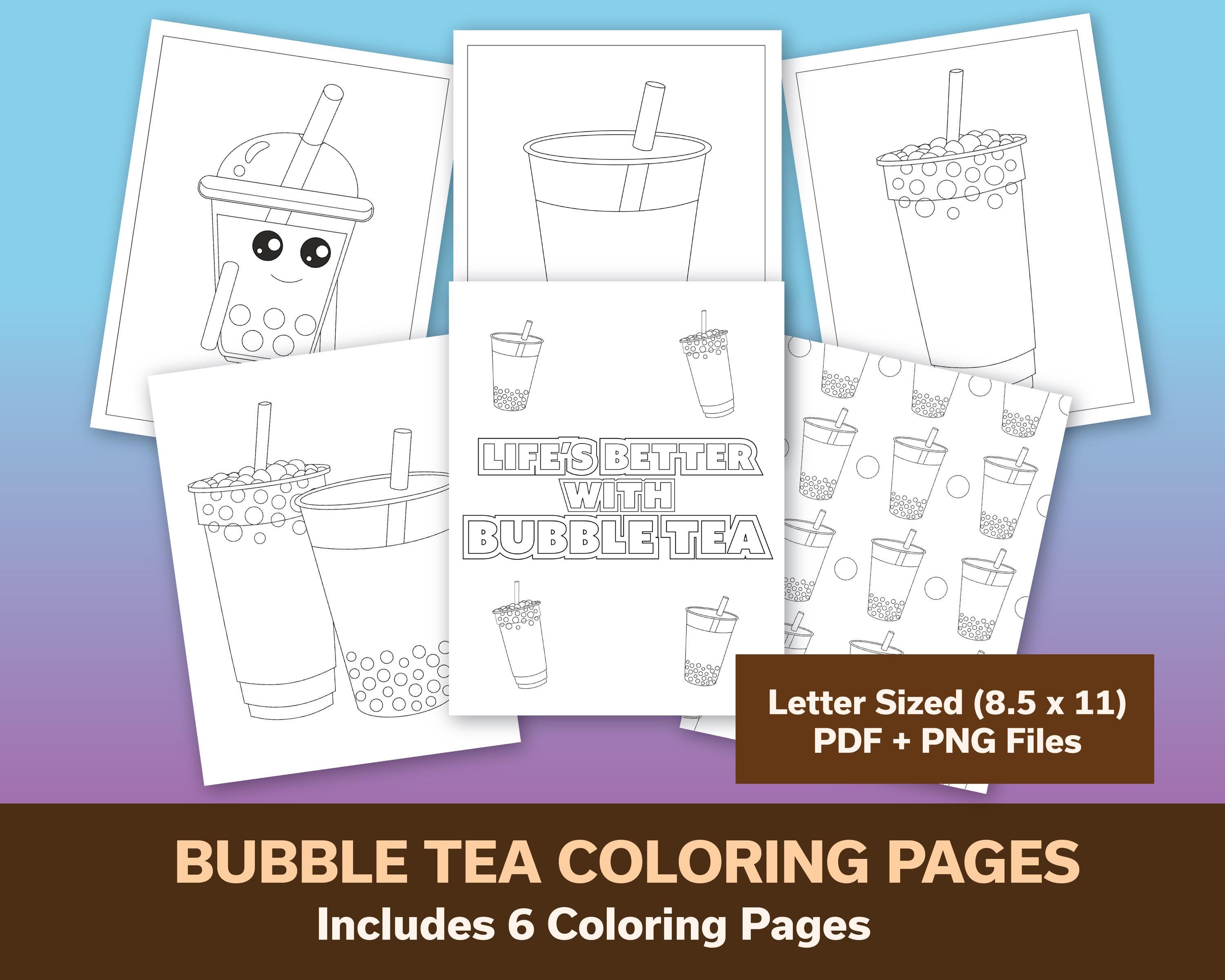 6 Bubble Tea Coloring Pages Fun Printable Bubble Tea Coloring for ...