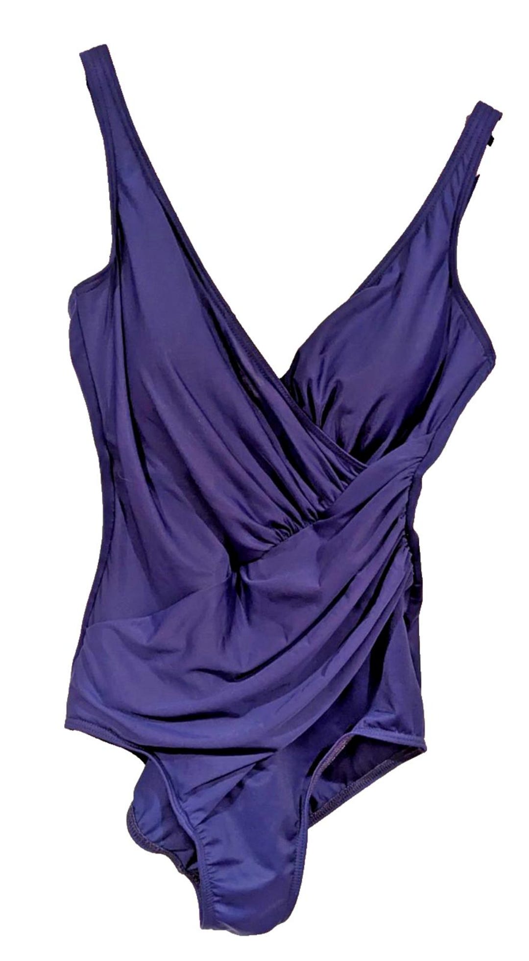 90s Miraclesuit Womens One Piece Swimsuit Size US 10 Purple Blue Beach ...