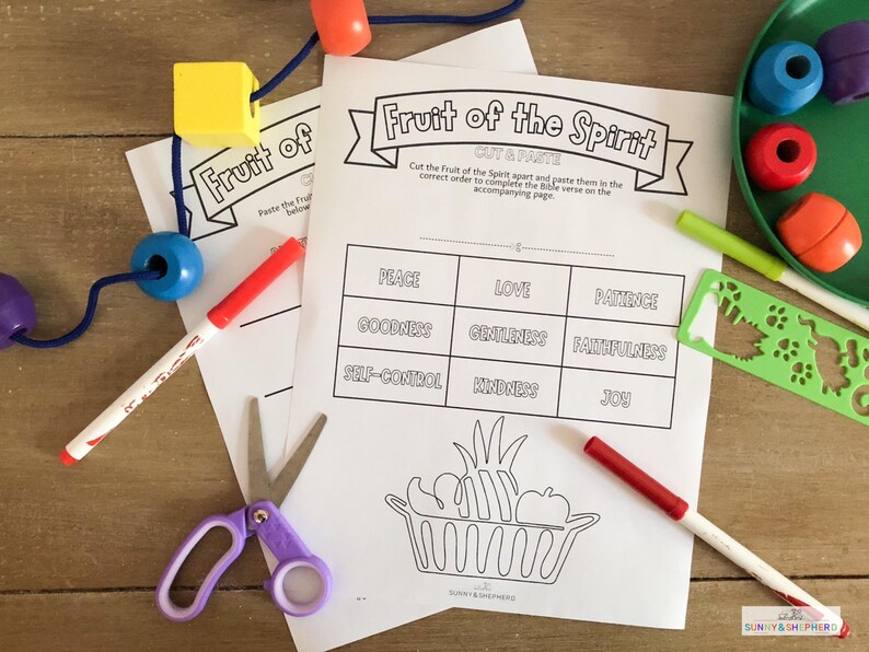 Fruit of the Spirit Activity Pages | Bible Coloring | PRINTABLE Bible ...