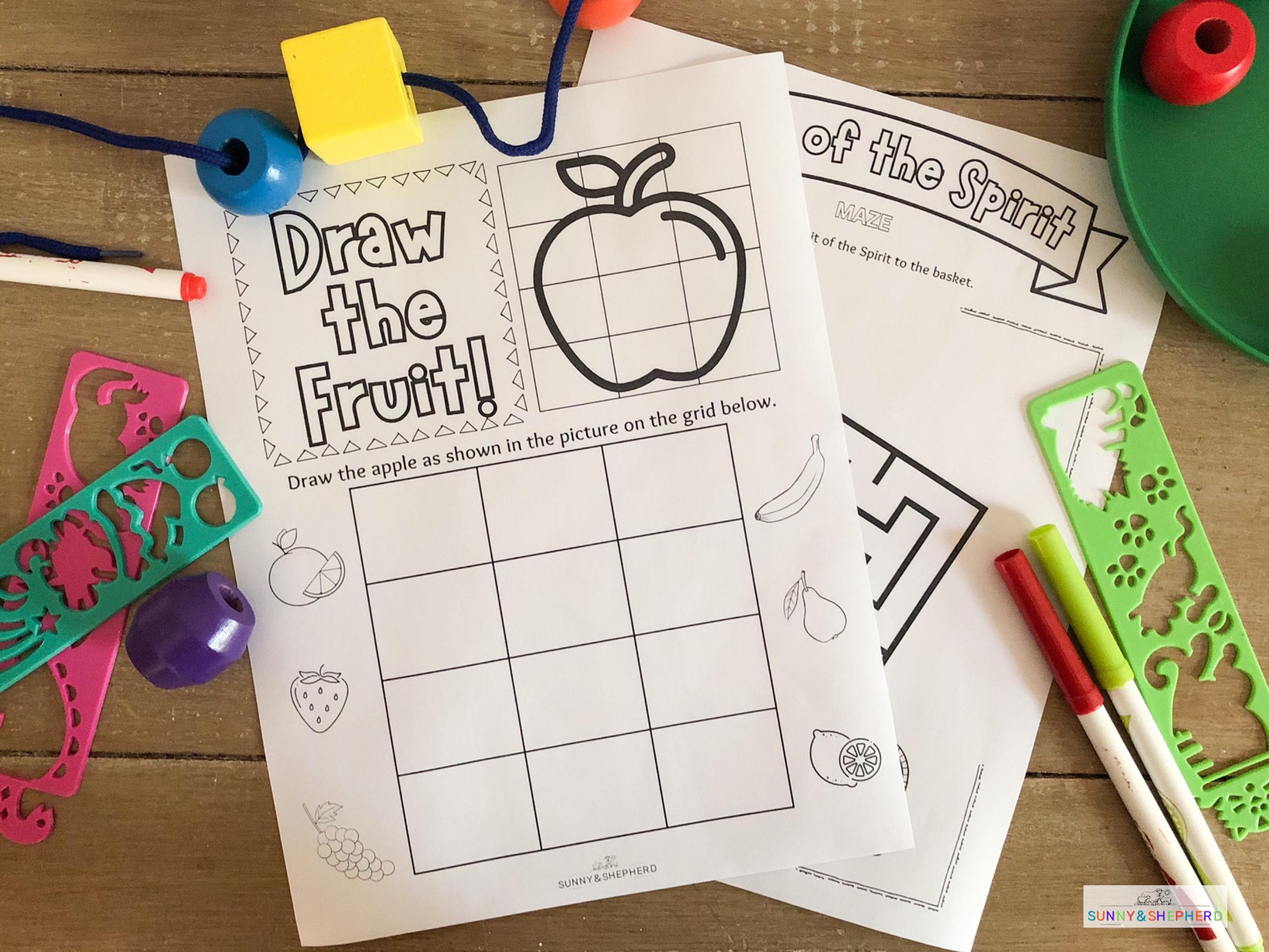 Fruit of the Spirit Activity Pages Bible Coloring PRINTABLE Bible ...