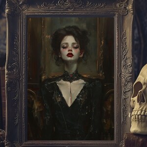 Gothic Victorian Young Vampire Digital Wall Art | Vintage | Eerie ...