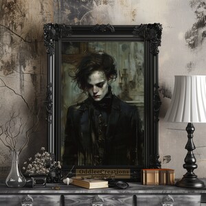 Victorian Vampire Portrait | Gothic Digital Art | Antique Young Vampire ...
