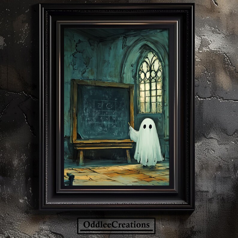 Ghost at School Digital Printable Art | Cute Spooky Classroom Wall ...