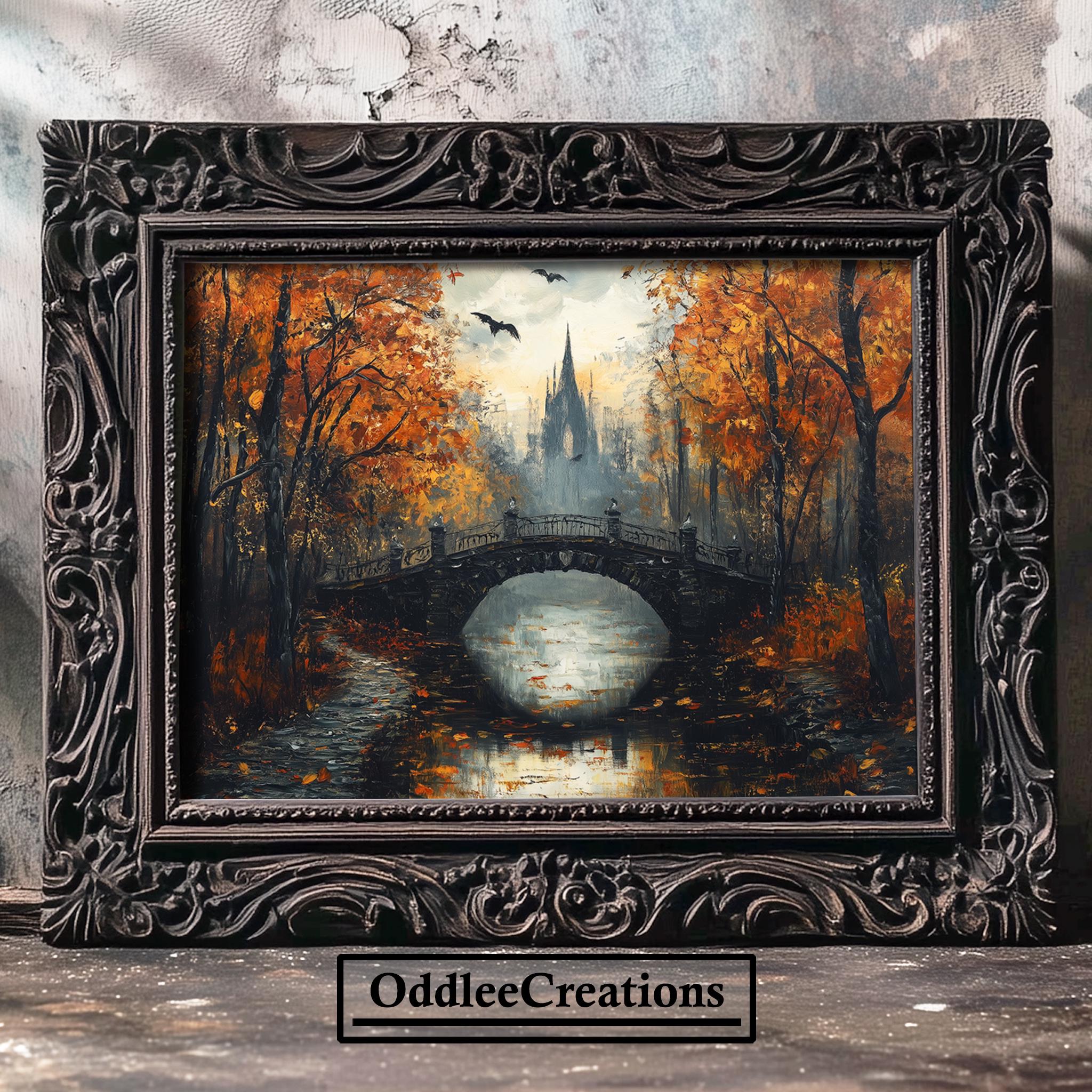 Printable Gothic Dark Academia Autumn Wall Art Enchanted Forest Digital ...