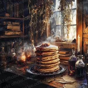 Wicked Witch Breakfast Pancakes - Dark Academia Gothic Decor, Oil ...