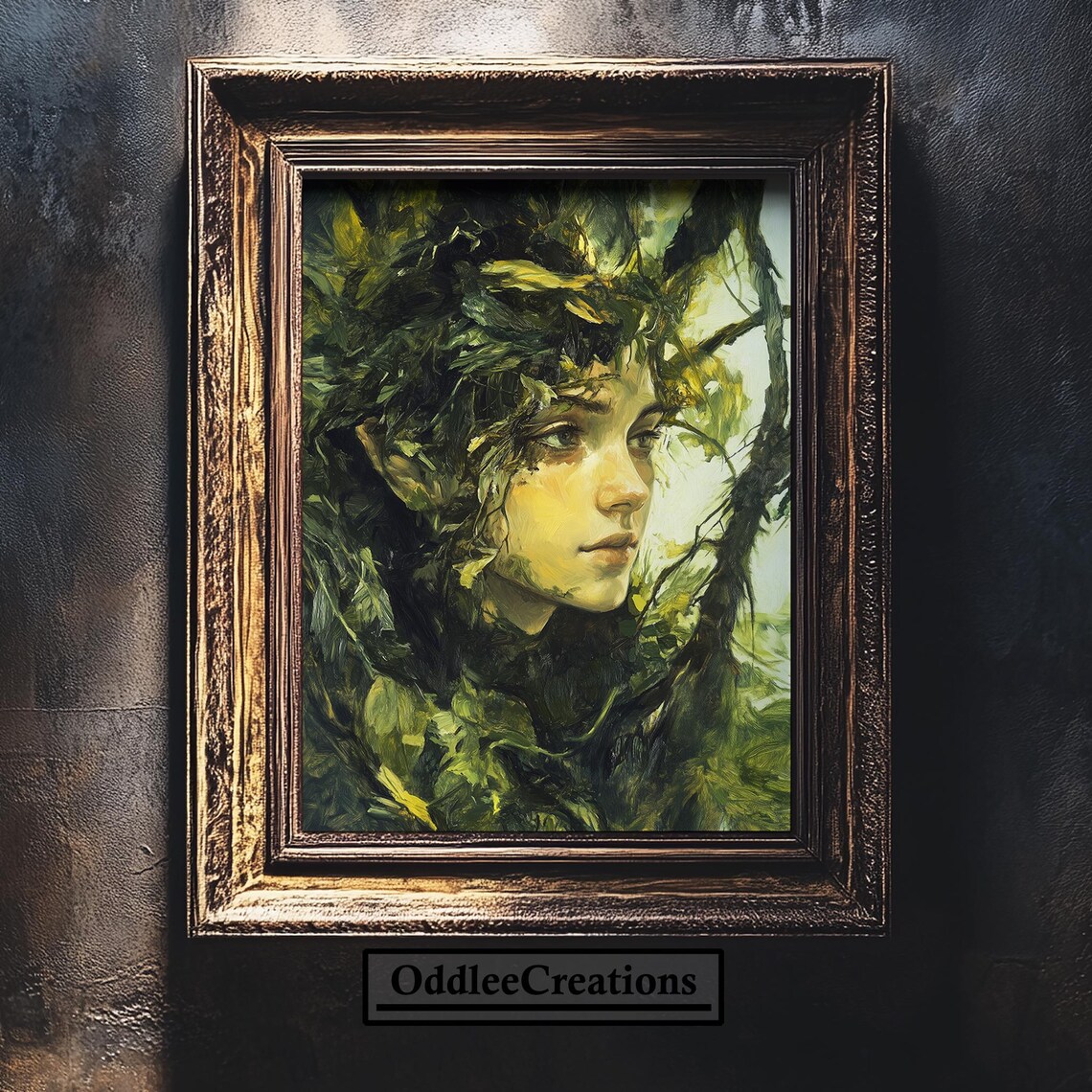 Whimsigoth Fairy Printable Wall Art - Dark Academia Forest Portrait ...