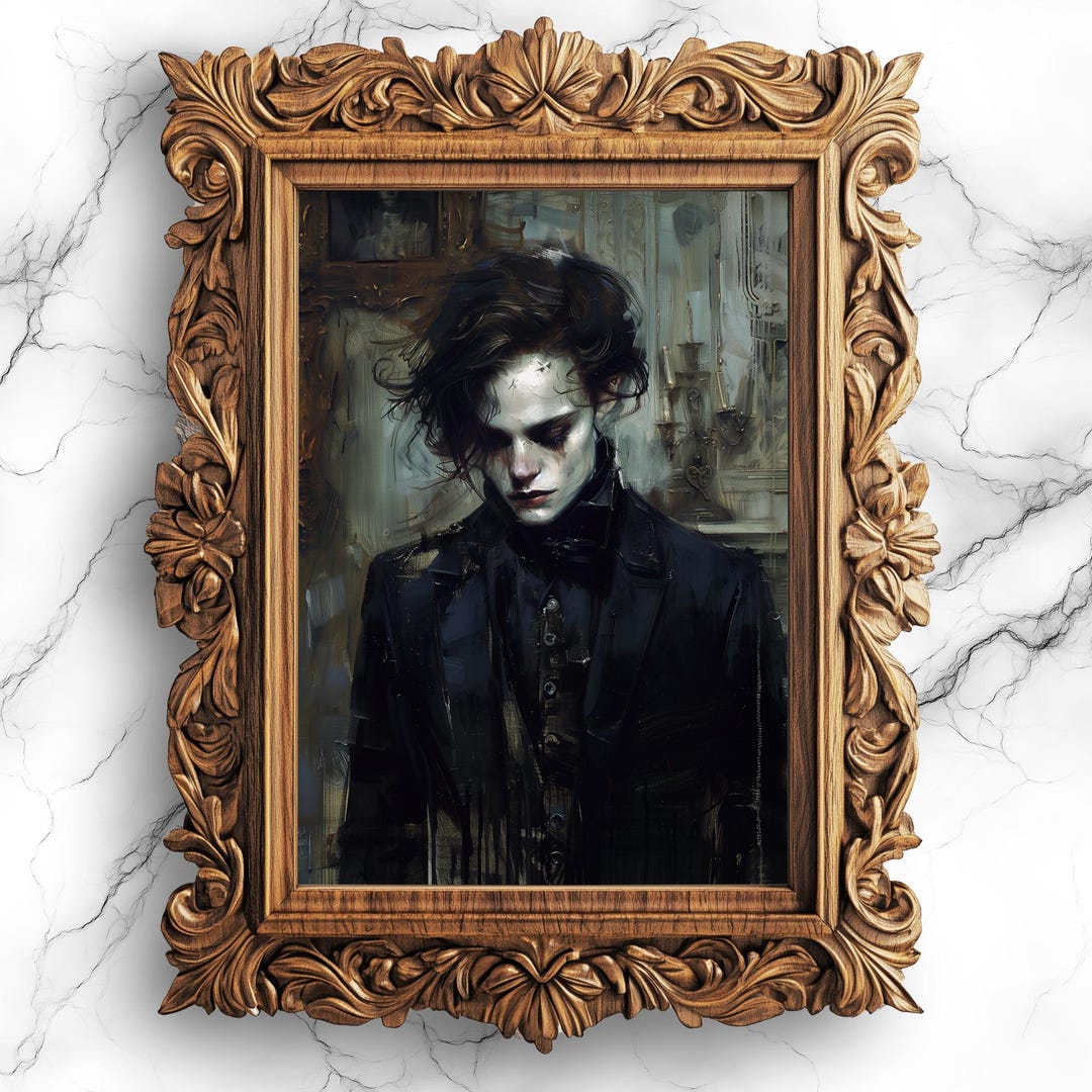 Victorian Vampire Portrait | Gothic Digital Art | Antique Young Vampire ...