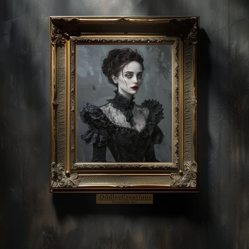 Mystical Vampire Portrait - Digital Oil Painting for Gothic Home - Home ...
