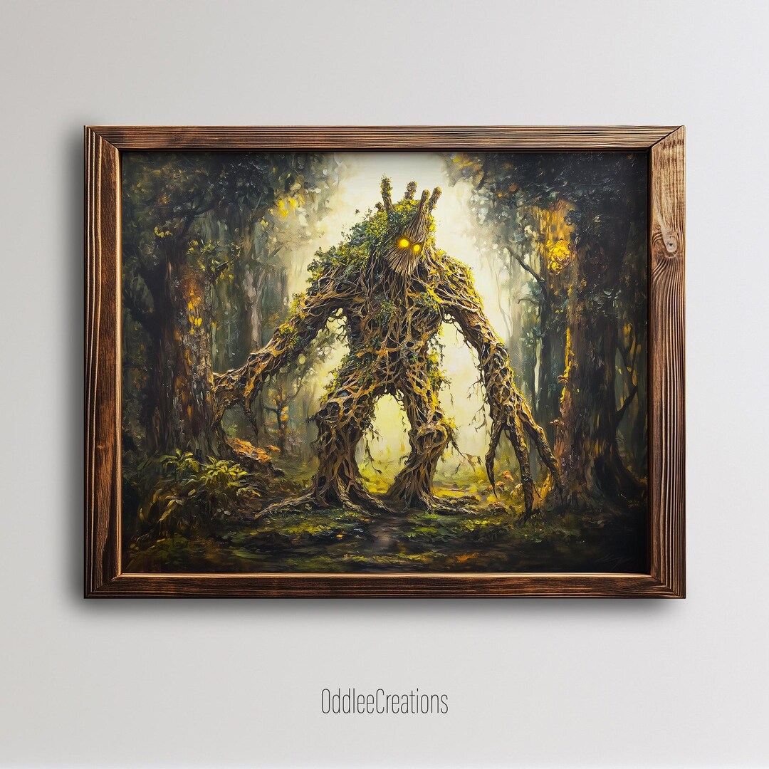 Enchanted Tree Being Wall Art, Fantasy World Digital Print, Humanoid ...