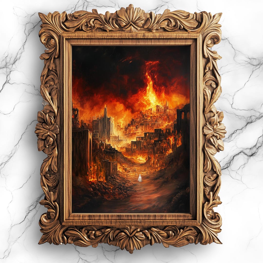 Biblical Destruction of Sodom and Gomorrah Digital Poster - Religious ...