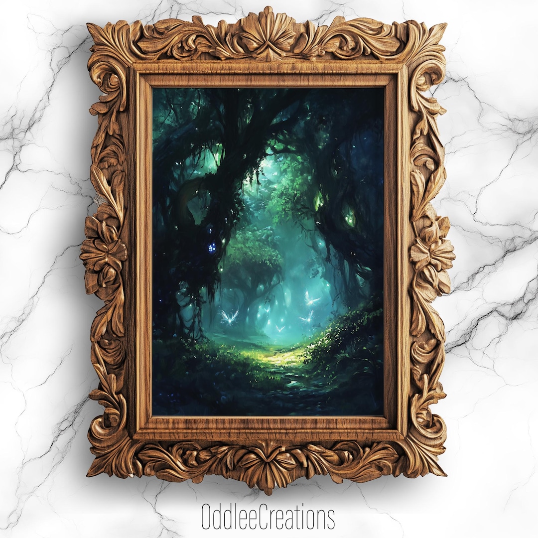 Digital Fantasy Forest Art With Fairies - Whimsigoth Magical Printable ...