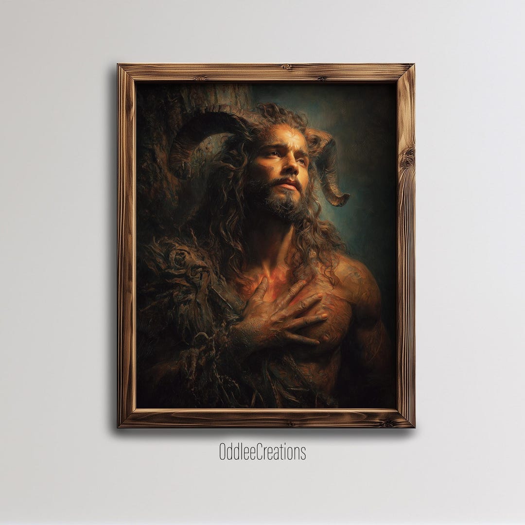 Handsome Faun Dark Romance Digital Art Fantasy Printable Painting ...