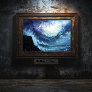 Anxiety Themed Seascape Digital Download - Ominous Waves Crashing ...