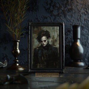 Victorian Vampire Portrait | Gothic Digital Art | Antique Young Vampire ...