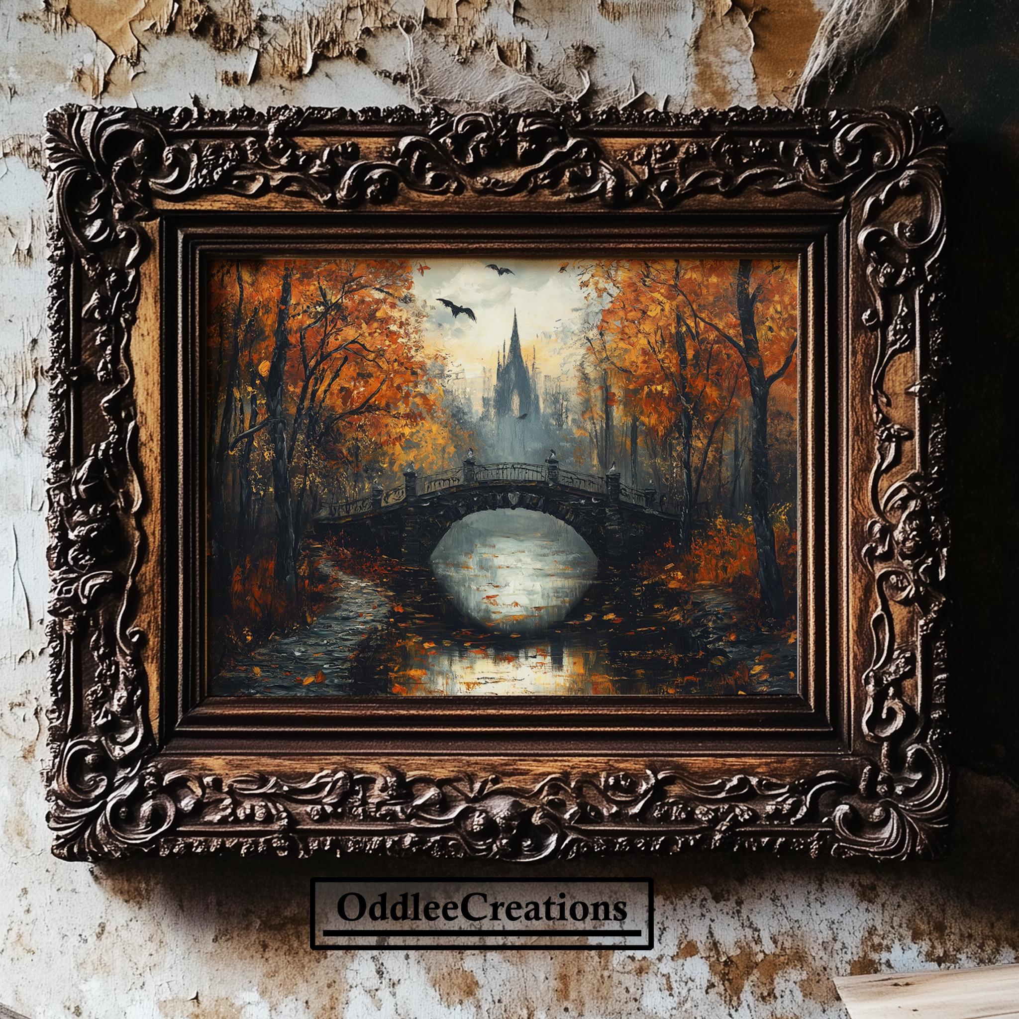 Printable Gothic Dark Academia Autumn Wall Art Enchanted Forest Digital ...