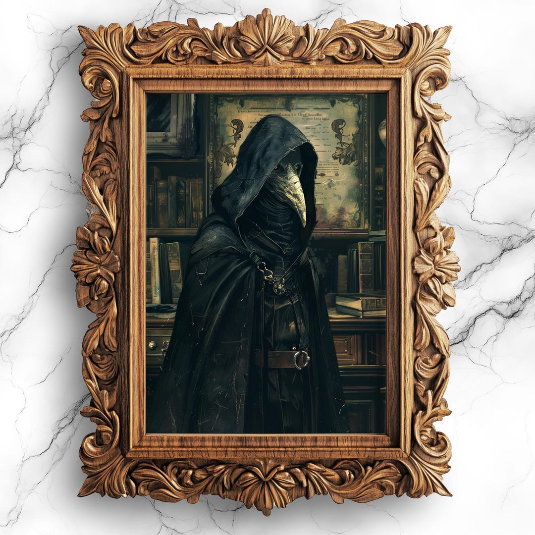 Victorian Plague Doctor Portrait | Gothic Digital Wall Art Poster ...