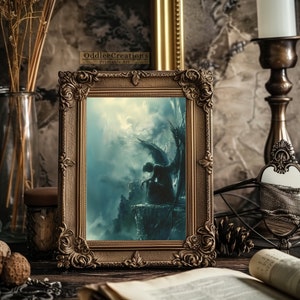 Angel in Despair Oil Painting - Emotional Angel Décor - Gothic Angel ...