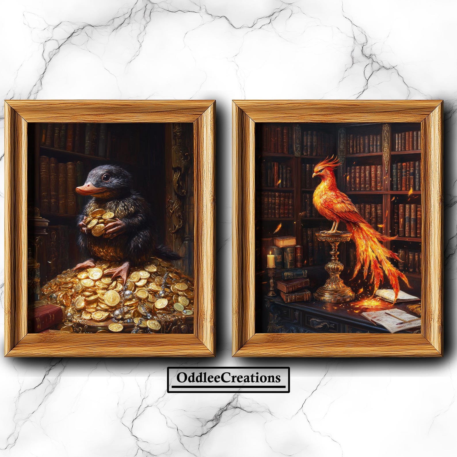 10 Magical Creatures Wall Art Set Dark Academic Gallery Prints ...