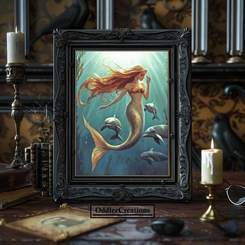 Moonlit Mermaid Art Print – Gothic Ocean Scene (digital Download) - PRT ...