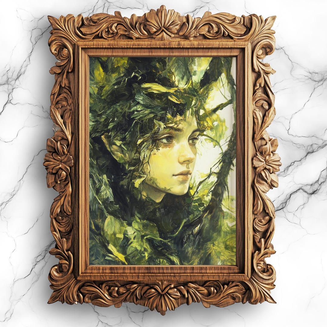 Whimsigoth Fairy Printable Wall Art - Dark Academia Forest Portrait ...