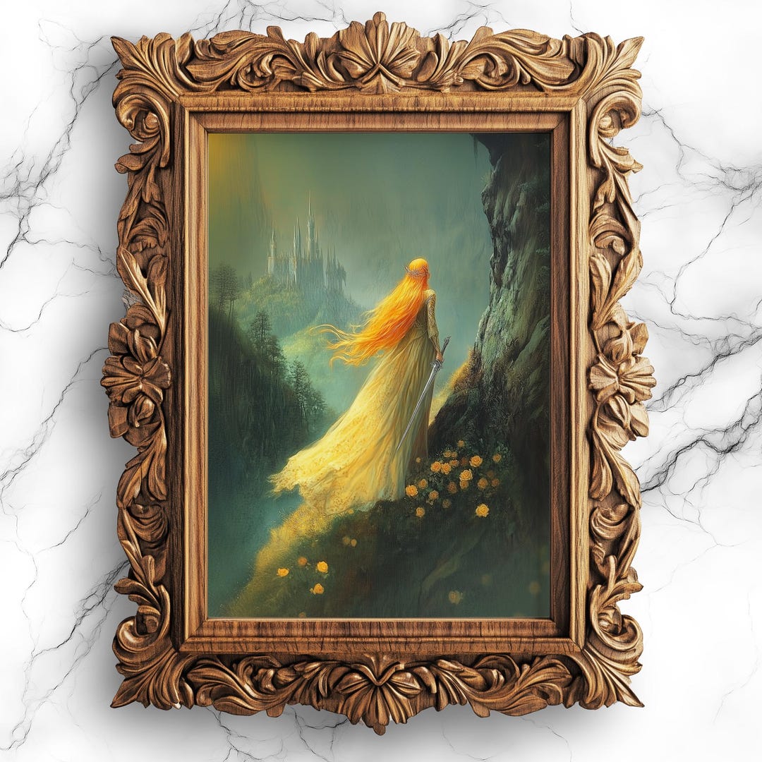 Elven Princess Wall Art Digital Download Enchanted Forest Oil Painting ...