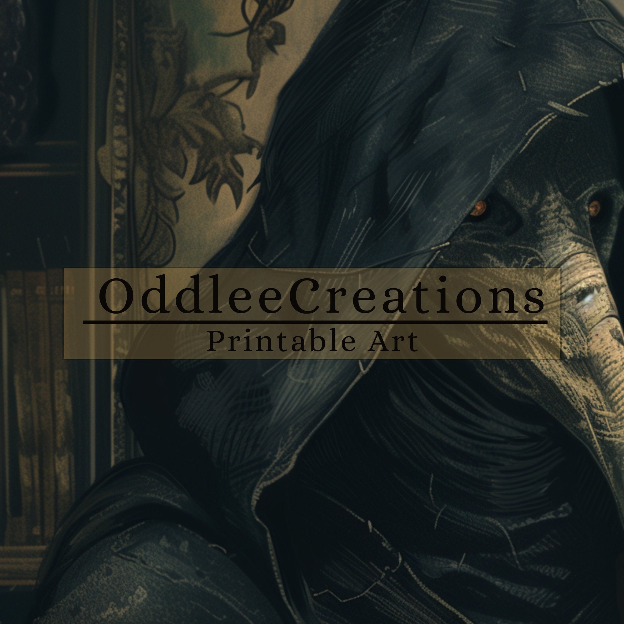 Victorian Plague Doctor Portrait Gothic Digital Wall Art Poster Antique ...