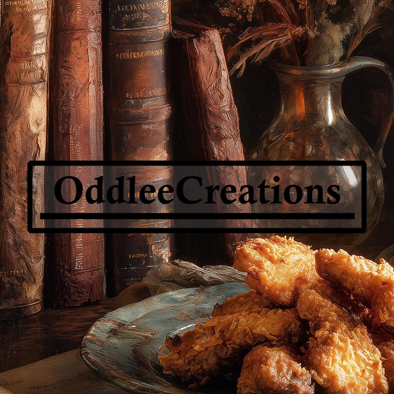 Chicken Tenders Kitchen Art Oil Painting Printable Moody Wall Decor for ...